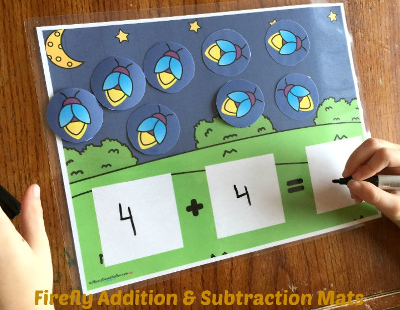 Printable Addition and Subtraction Mats With Counters - Etsy