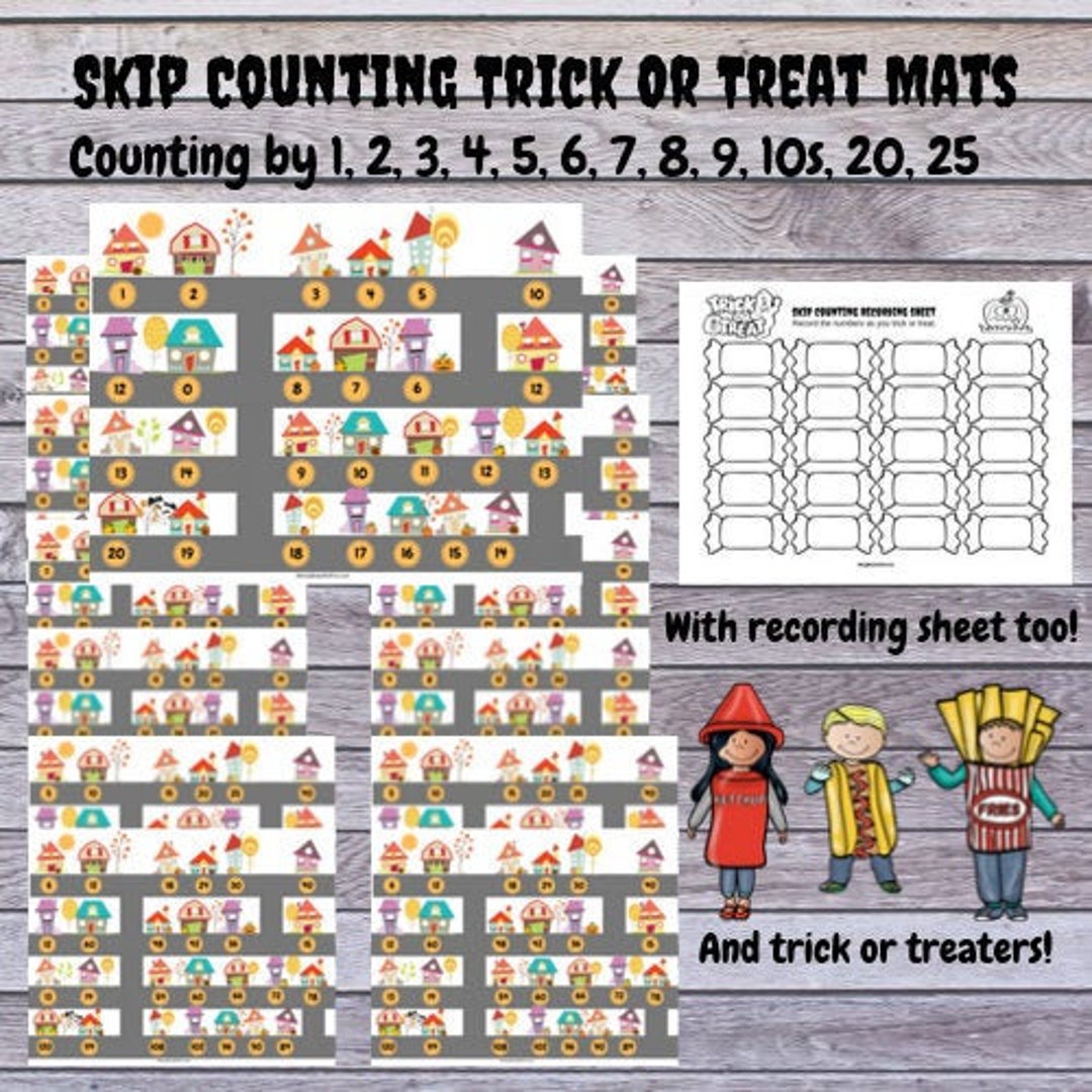 Skip Counting Trick or Treat Printable Mats. Ptactice Skip Counting and ...