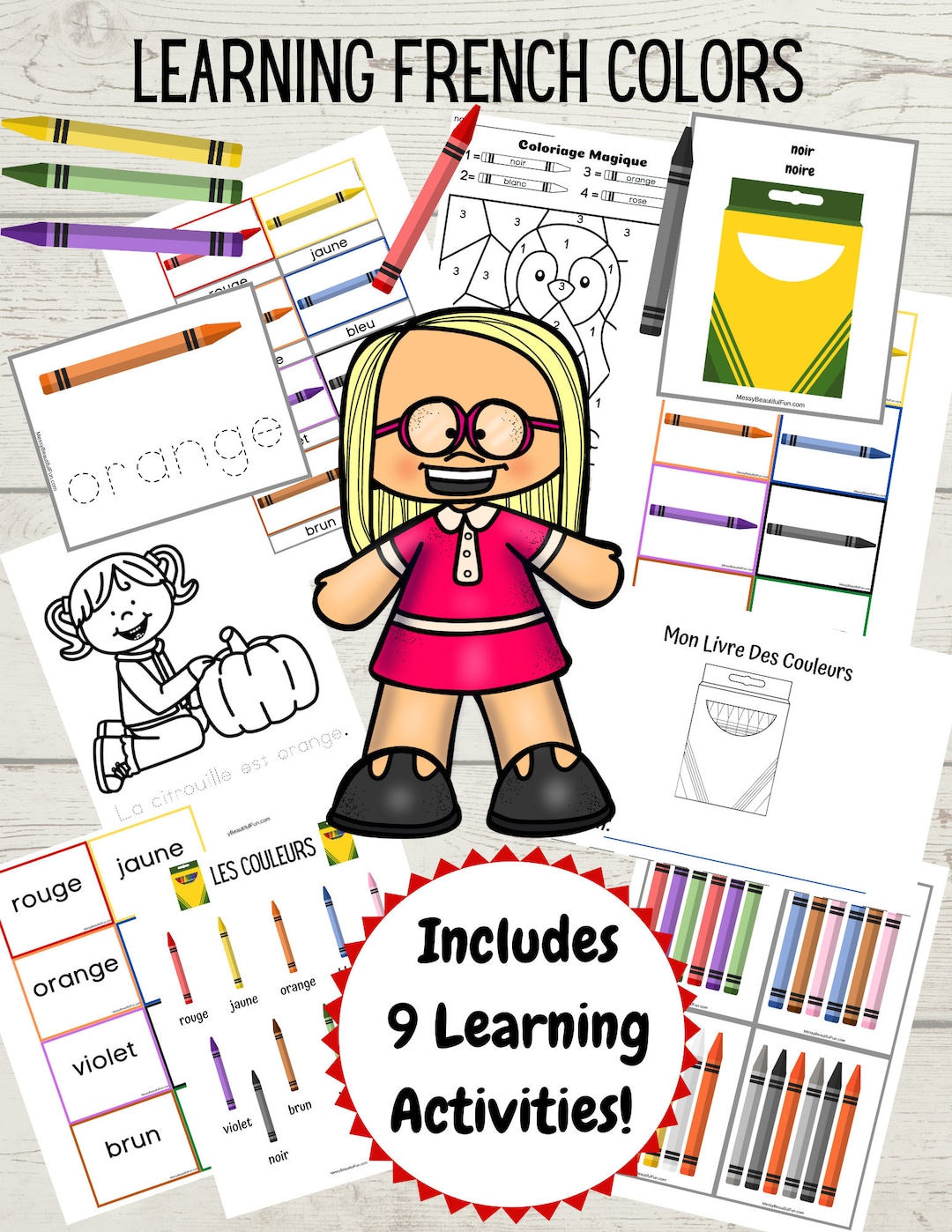 French Colors Learning Unit for Homeschool or Classroom Les Couleurs En ...