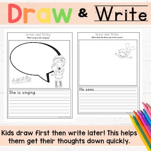 Draw and Writing Prompts for Kids to Help Beginner Writers Find Their ...