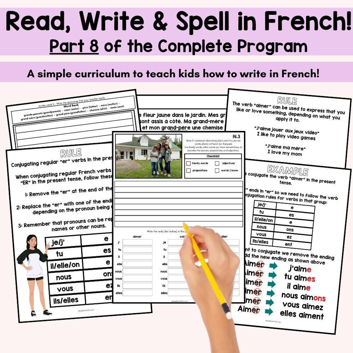 French Writing Lessons Curriculum for FSL Learners Part 8 - Etsy