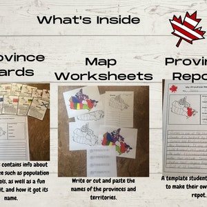 Provinces Territories of Canada Quick Lesson Printable Cards and Unit ...
