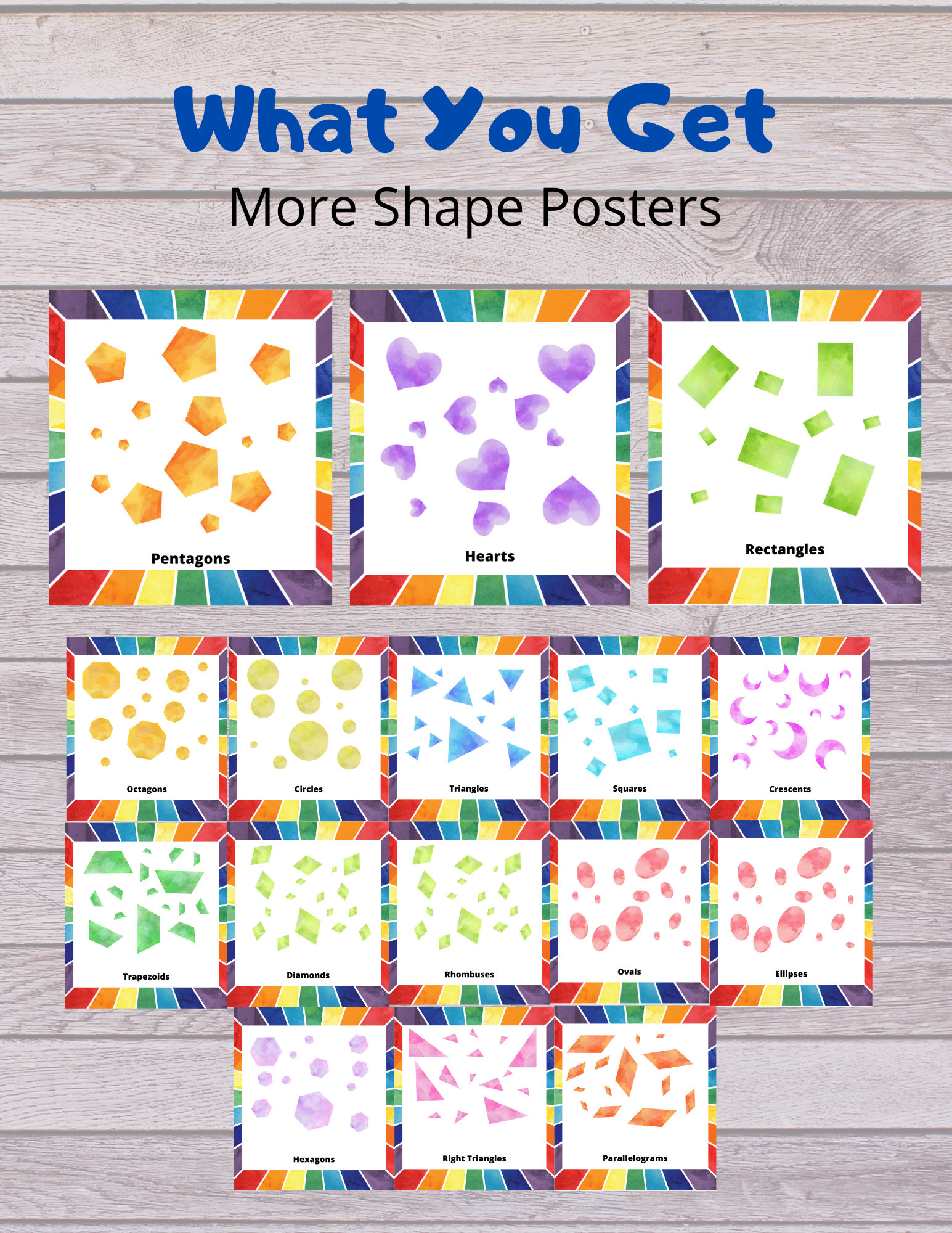 Shapes Learning Printable Pack Montessori Inspired Centers for Home ...