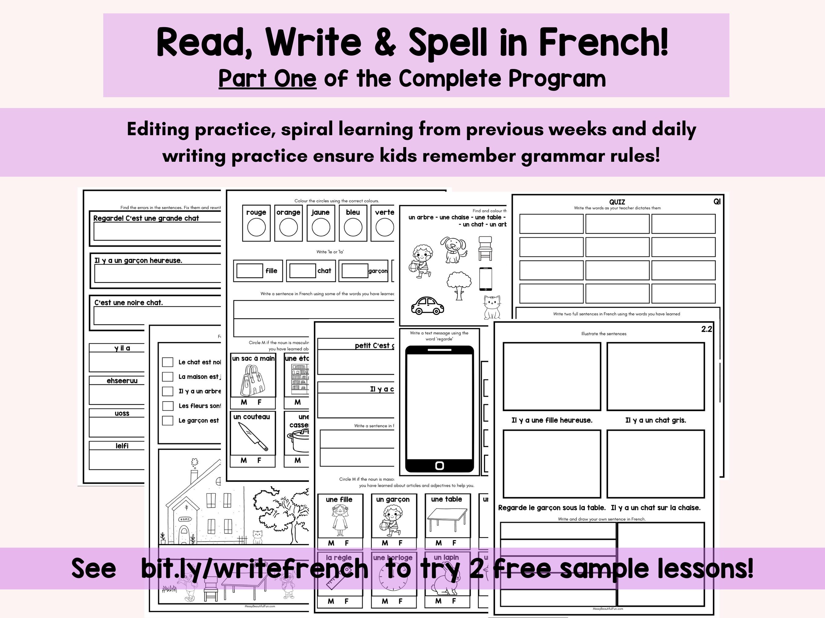 French Writing Curriculum for Homeschool or Classroom - Printable ...