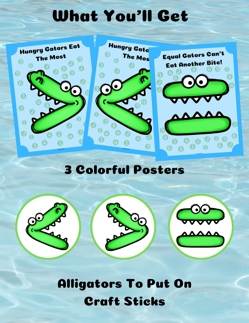 Hungry Gator Comparing Numbers Learning Pack Learn About Greater Than ...