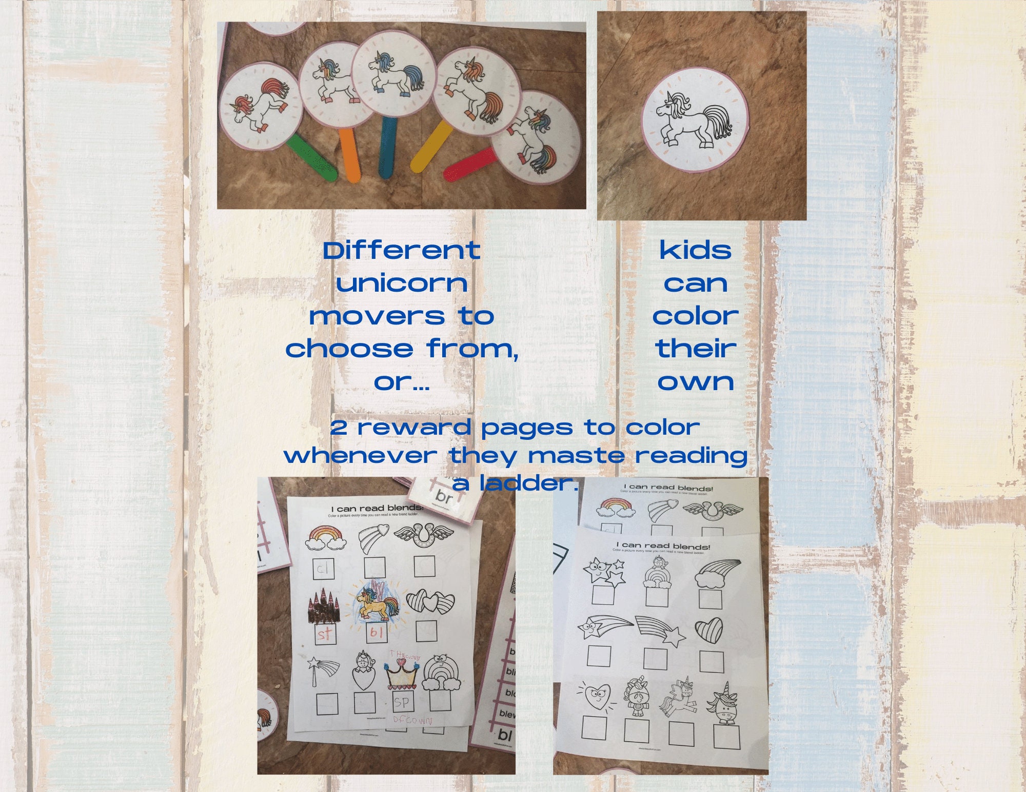 Unicorn Blends Ladders - A Fun Way to Teach Phonics Blends - Etsy