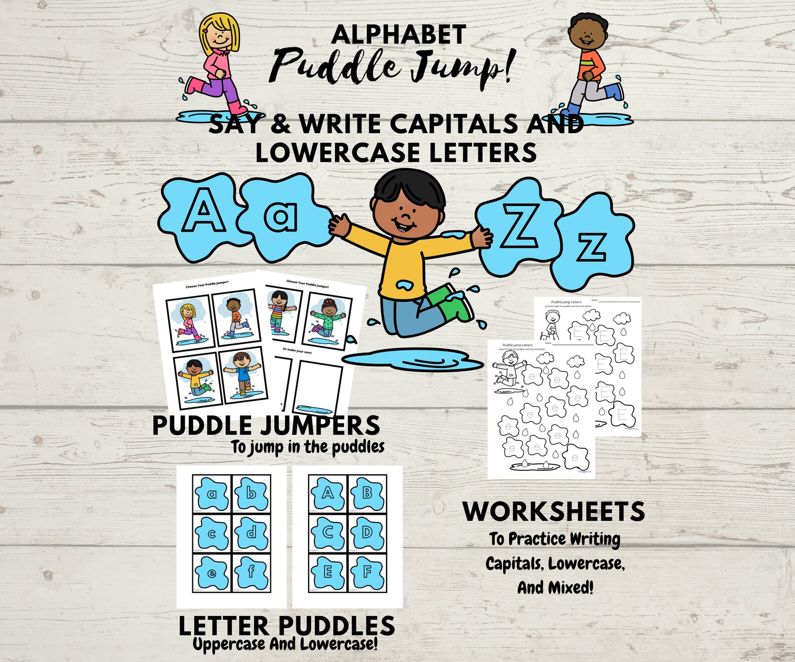 Alphabet and Phonics Puddle Jump Printable Activity for Learning and ...