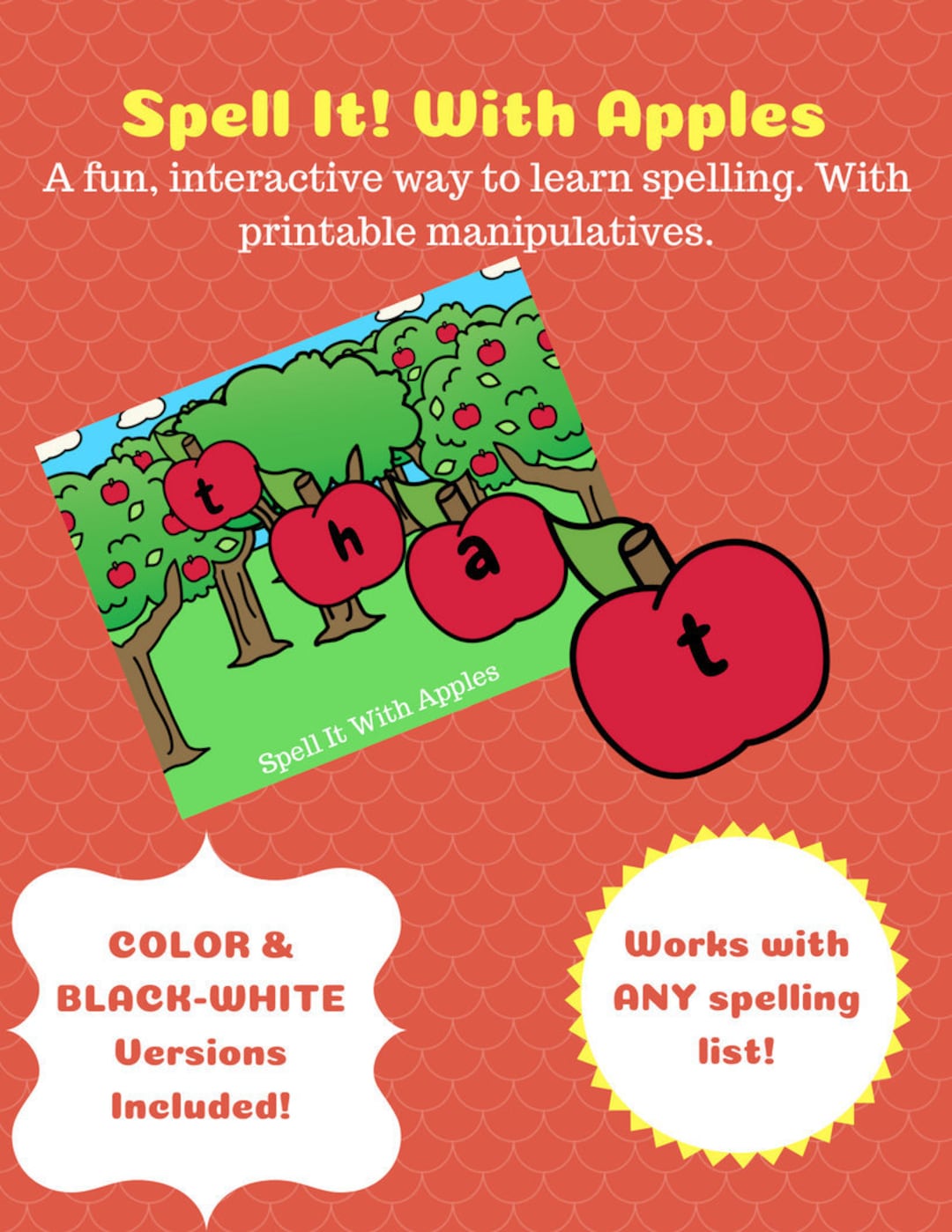 Spell It! With Apples in the Orchard Instant Download - Etsy