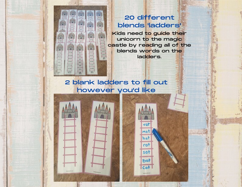 Unicorn Blends Ladders - A Fun Way to Teach Phonics Blends - Etsy