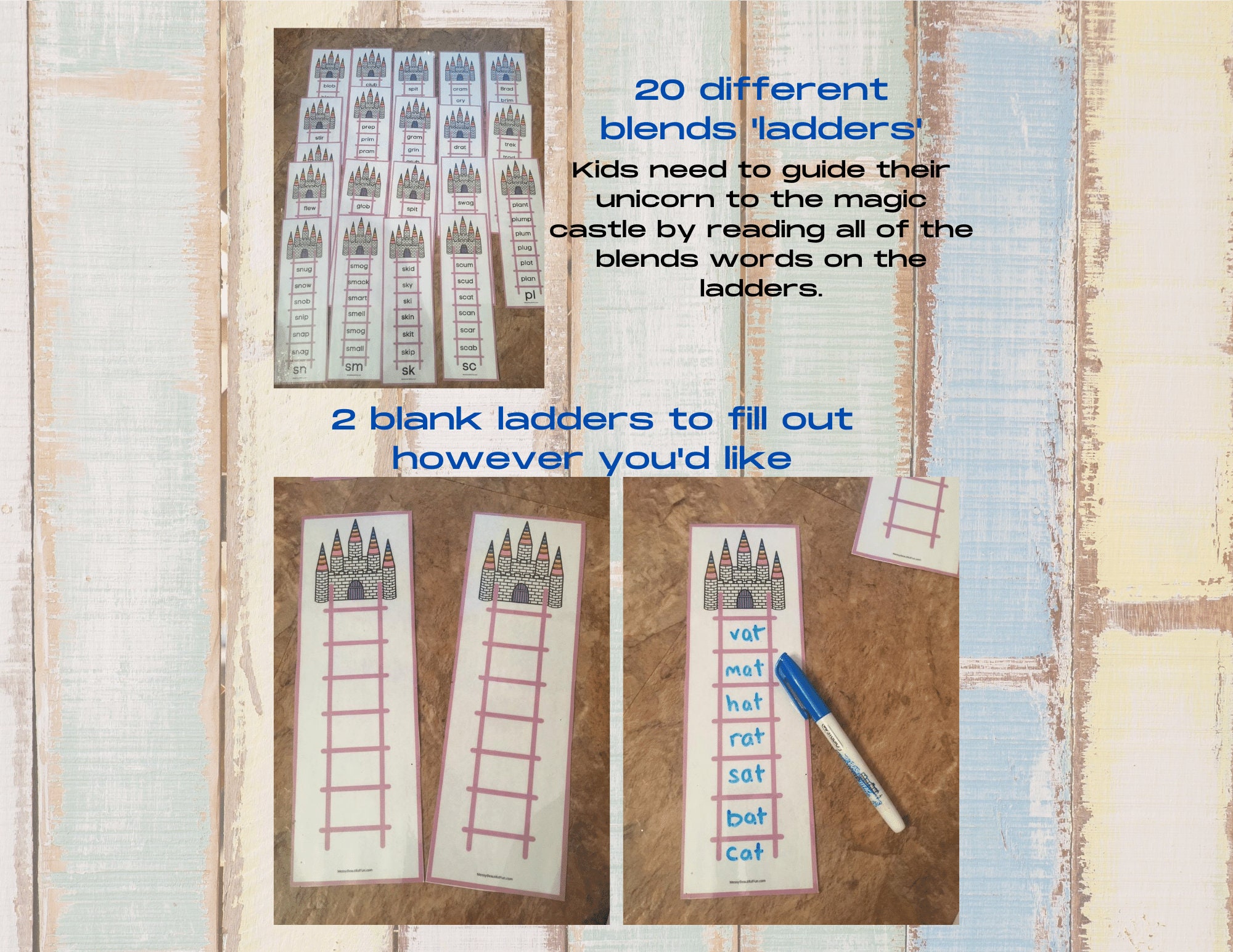 Unicorn Blends Ladders - A Fun Way to Teach Phonics Blends - Etsy