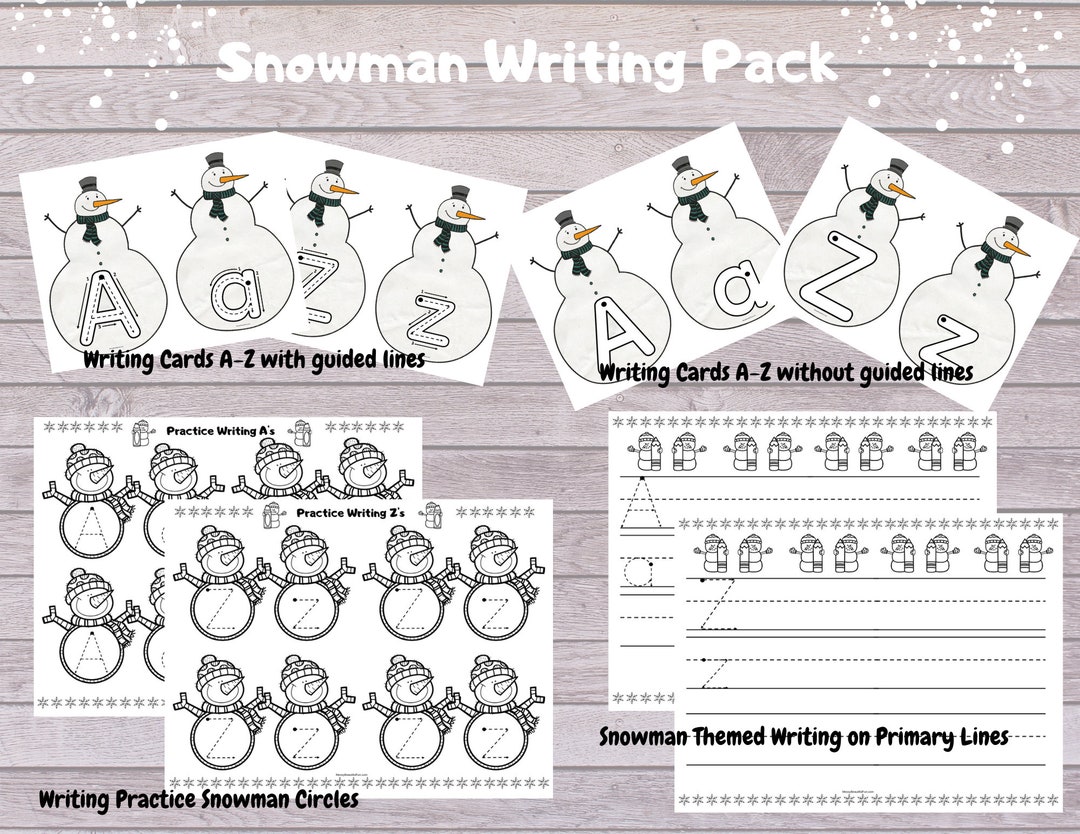 Snowman Alphabet Tracing Letters Printable Pack. Winter Fun for Kids ...