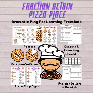 Fraction Pizza Restaurant Dramatic Play Center for Learning Fractions ...