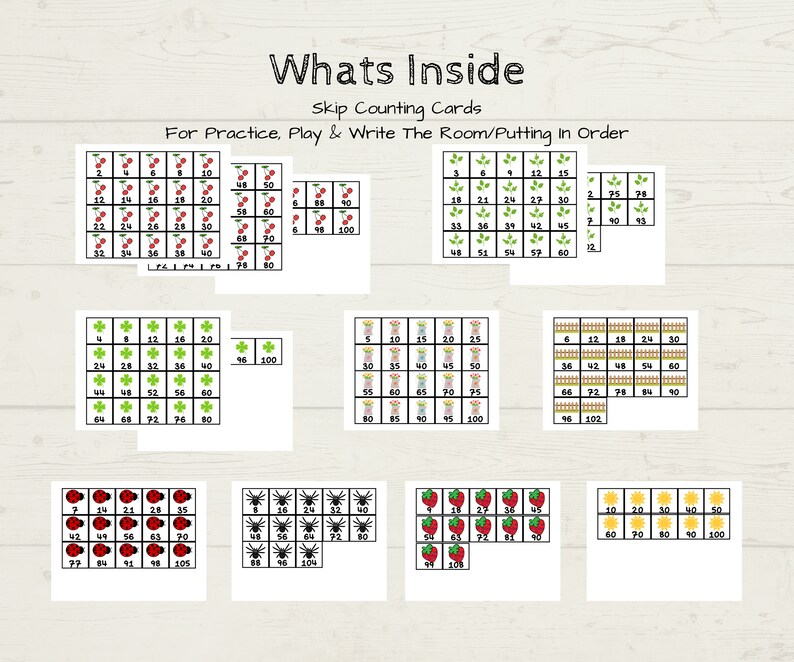 Skip Counting to 100 in the Garden! Printable Unit - Etsy