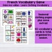 French Clothing Vocabulary Game Cards Writing Unit - Dans Ma Valise Il ...
