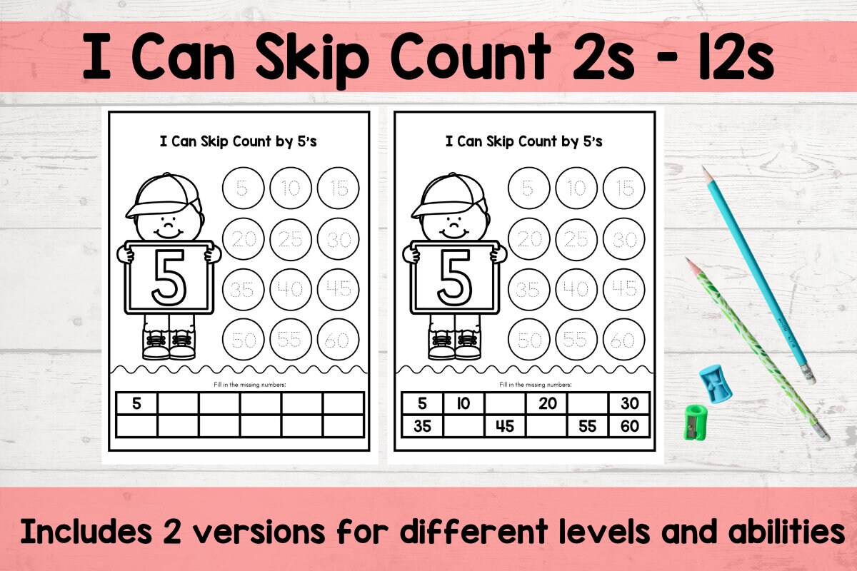 Skip Counting Printable Practice Set for Homeschool or Classroom ...