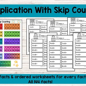 Printable Multiplication With Skip Counting Lesson and Worksheet System ...