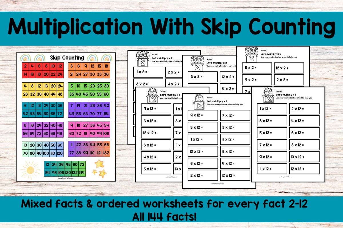 Printable Multiplication With Skip Counting Lesson and Worksheet System ...