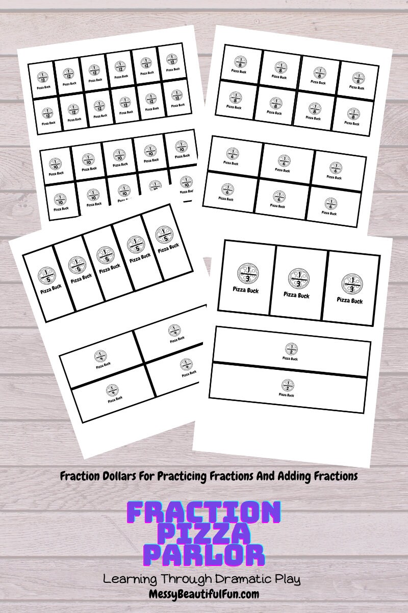 Fraction Pizza Restaurant Dramatic Play Center for Learning Fractions ...