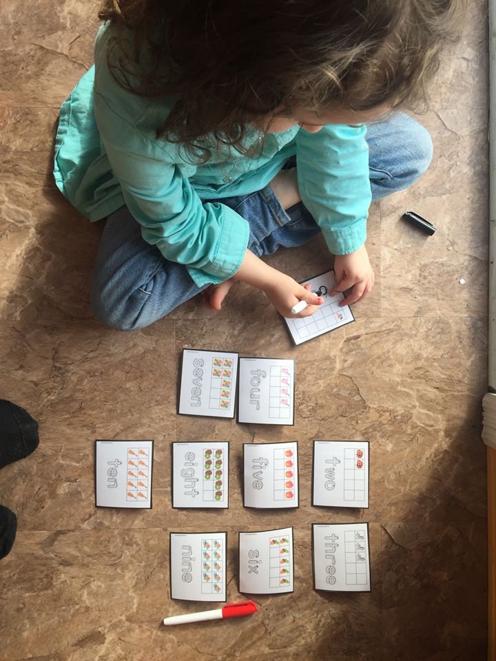 Printable Math Center: Subsitizing and Writing Numbers, Ten Frames ...