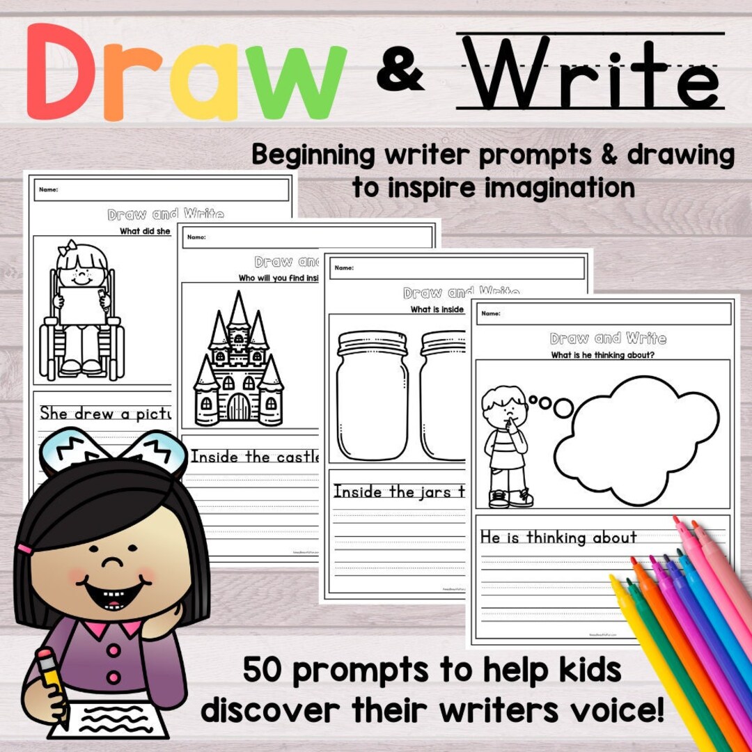 Draw and Write Prompts for Beginning Writers Homeschool or Classroom ...