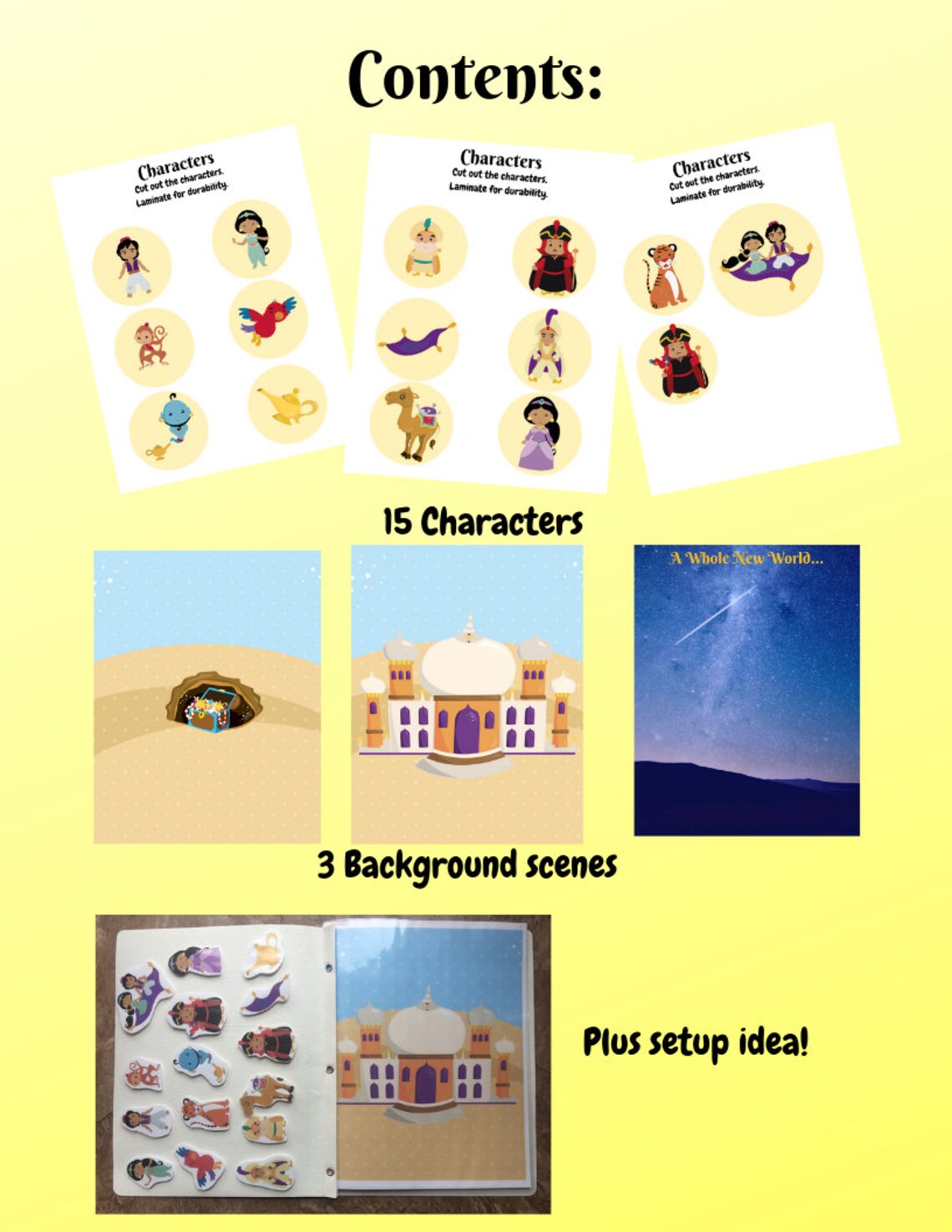 Aladdin Printable Playset for Dramatic Play Imagination and Literacy ...