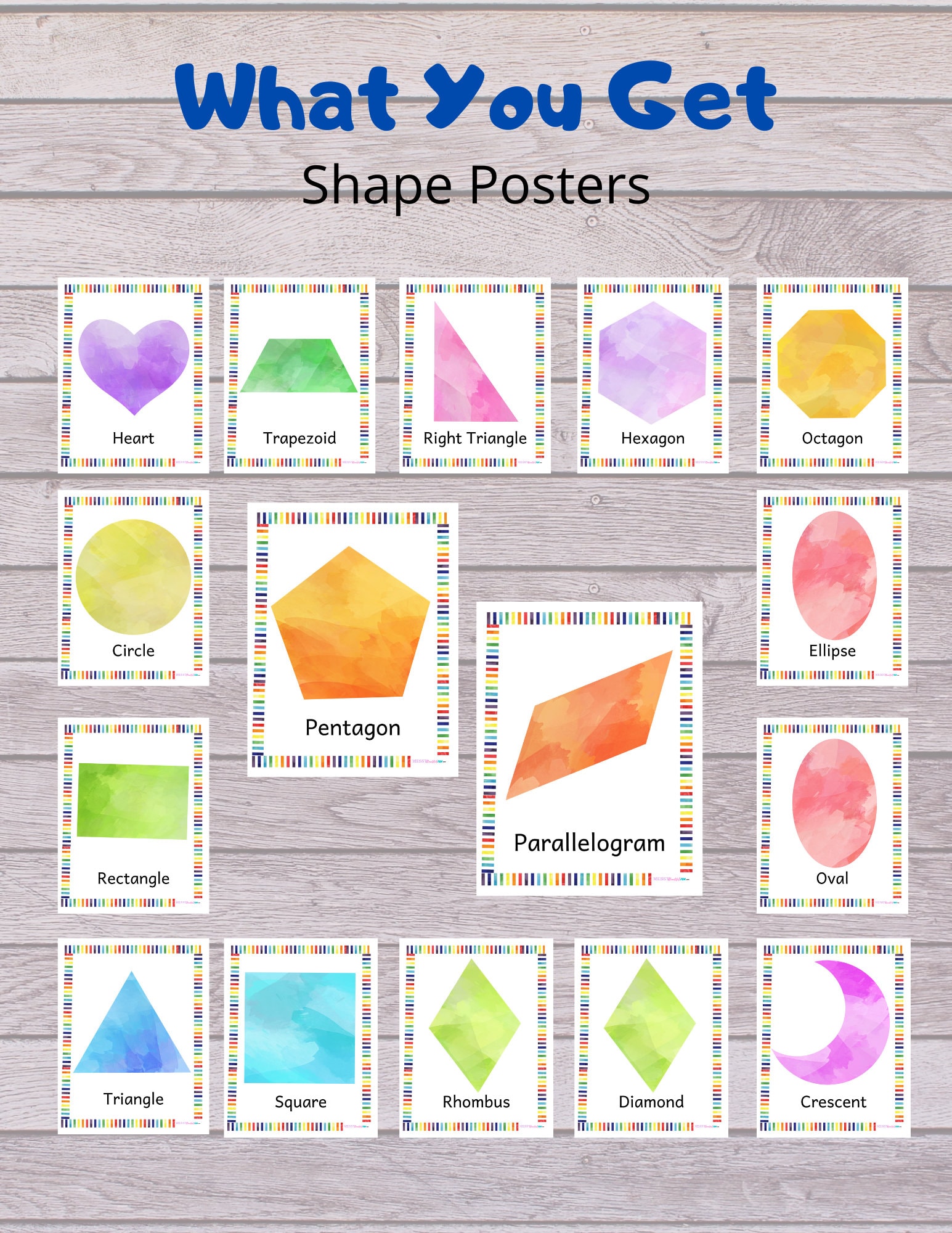 Shapes Learning Printable Pack Montessori Inspired Centers for Home ...