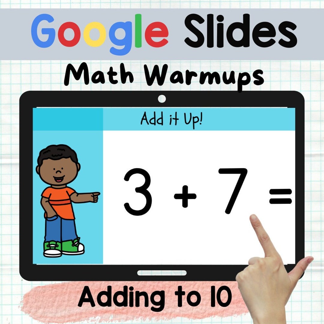 Addition to 10 Math Facts Practice Google Slides - Etsy
