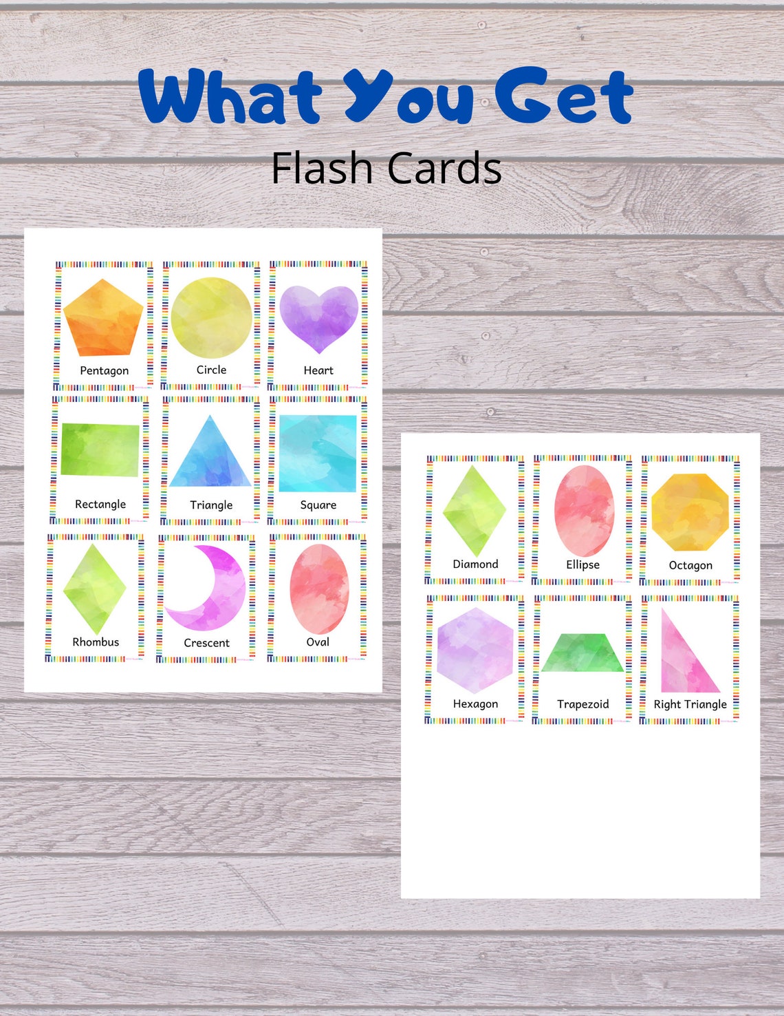 Shapes Learning Printable Pack Montessori Inspired Centers for - Etsy