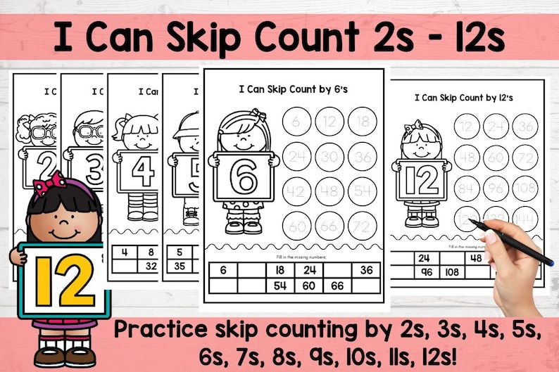 Skip Counting Printable Practice Set for Homeschool or Classroom ...