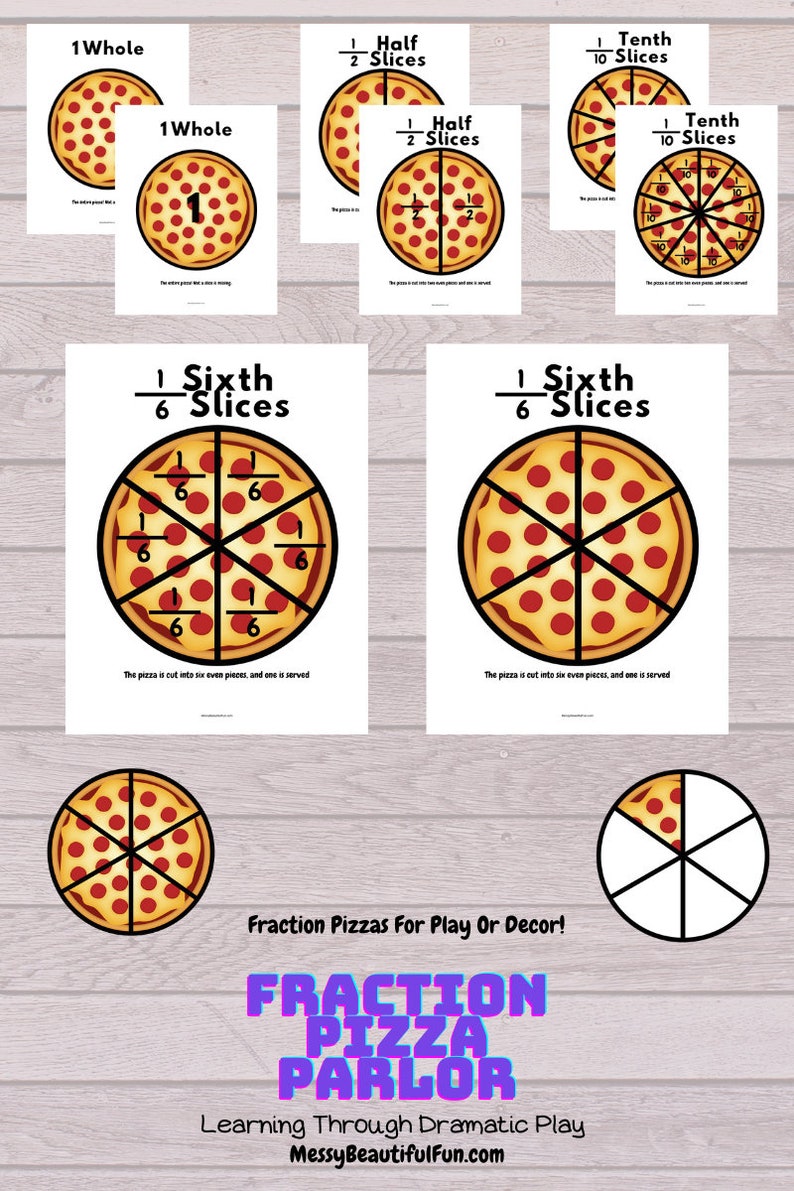 Fraction Pizza Restaurant Dramatic Play Center for Learning Fractions ...