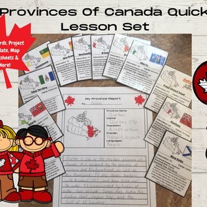 Provinces Territories of Canada Quick Lesson Printable Cards and Unit ...