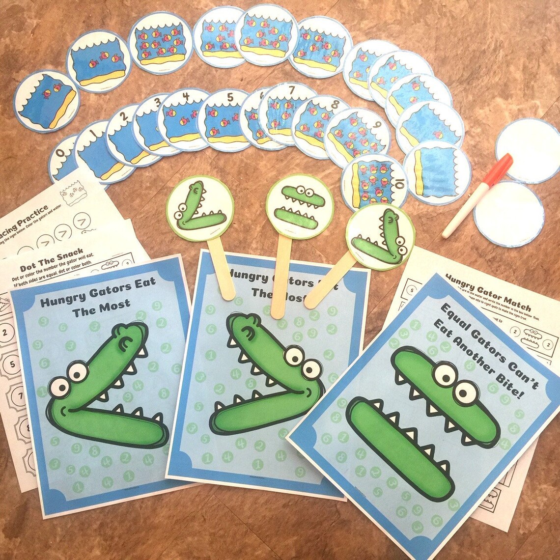 Hungry Gator Comparing Numbers Learning Pack Learn About Greater Than ...