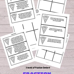 Fraction Pizza Restaurant Dramatic Play Center for Learning Fractions ...