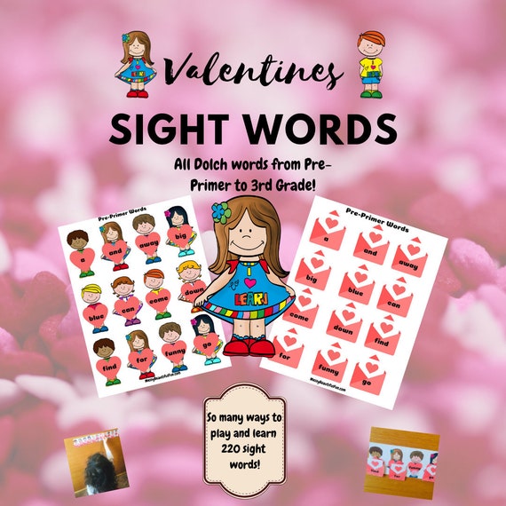 Valentines Dolch Sight Word Printable Game | Etsy