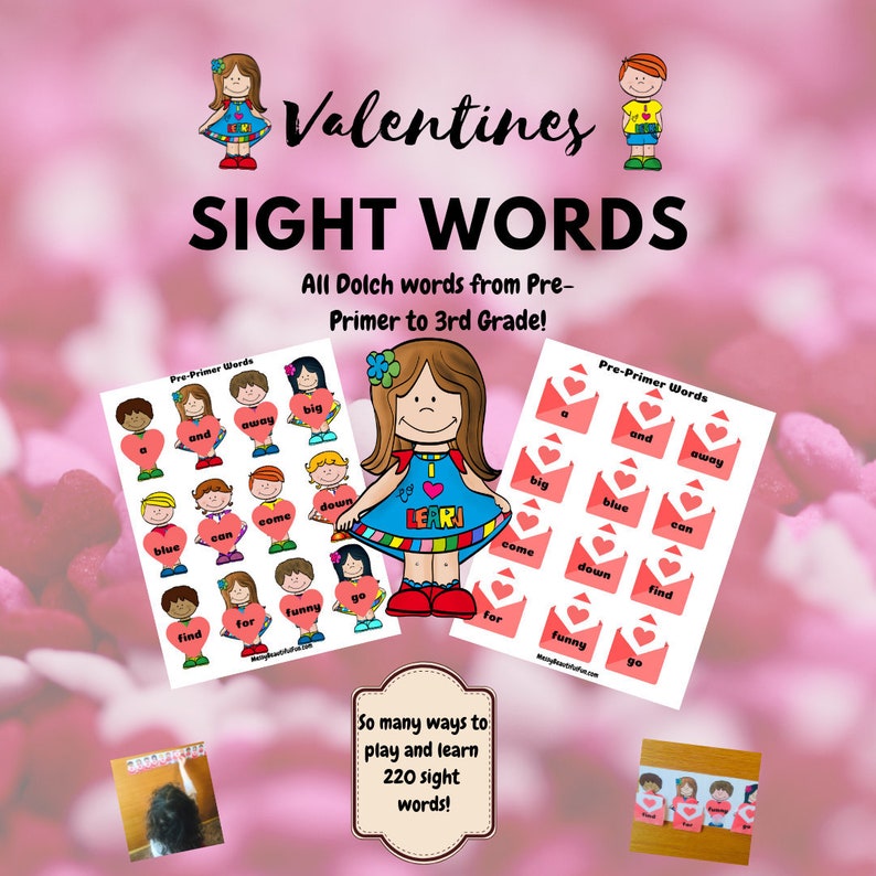 Valentines Dolch Sight Word Printable Game - Etsy