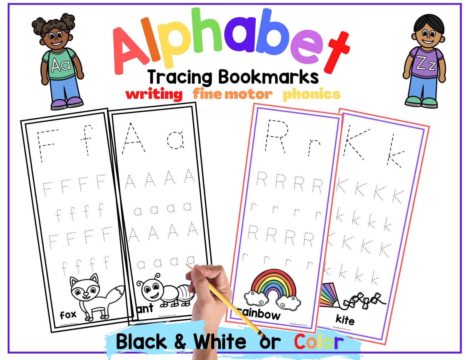 Alphabet Tracing Bookmarks for Handwriting and Letter Recognition ...