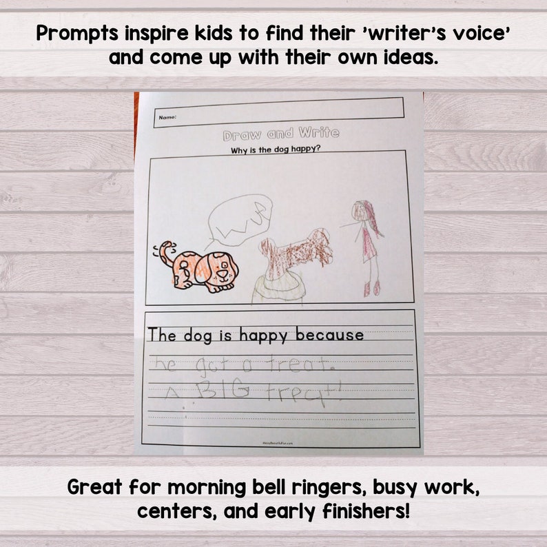 Draw and Write Prompts for Beginning Writers Homeschool or Classroom ...