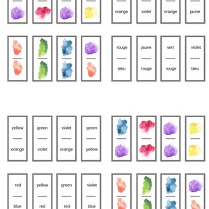 Montessori Rainbow Colors Printable Bundle - French & English 3 Part ...