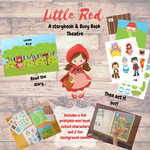 Red Riding Hood Storybook Playset for Dramatic Play and Busy Folders ...