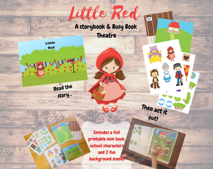 Red Riding Hood Storybook Playset for Dramatic Play and Busy - Etsy