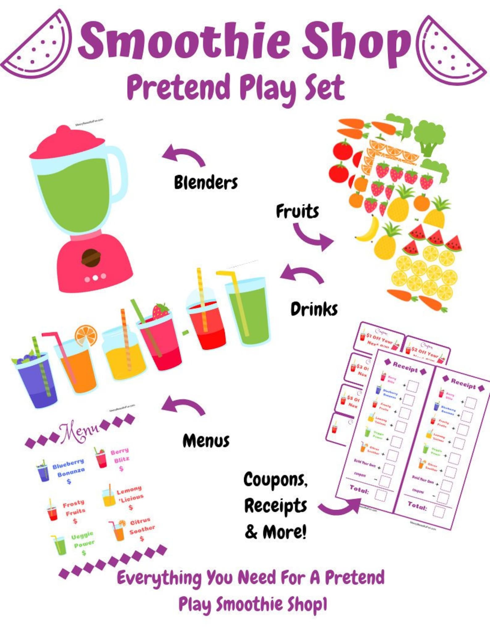 Dramatic Play Smoothie Shop Math Literacy Center - Etsy Australia