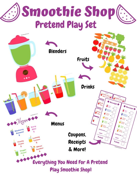 Dramatic Play Smoothie Shop Math Literacy Center | Etsy