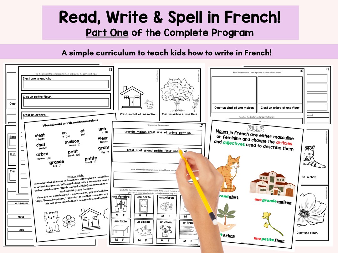 French Writing Curriculum for Homeschool or Classroom - Printable ...