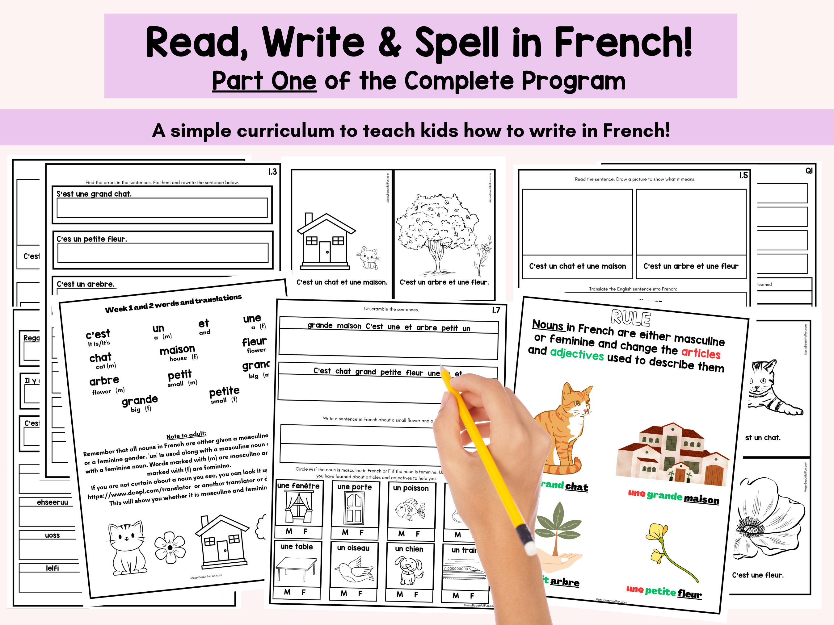 French Writing Curriculum for Homeschool or Classroom - Printable ...