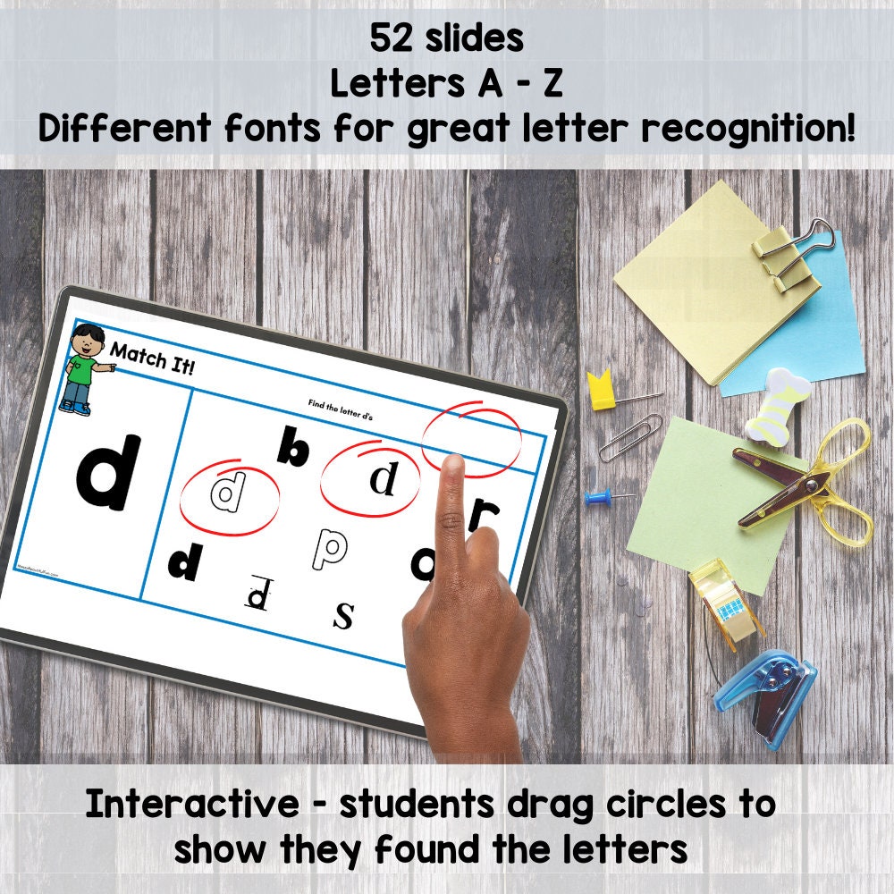 Google Slides Match It Alphabet Letter Recognition Game for Homeschool ...
