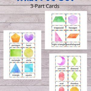 Shapes Learning Printable Pack Montessori Inspired Centers for Home ...