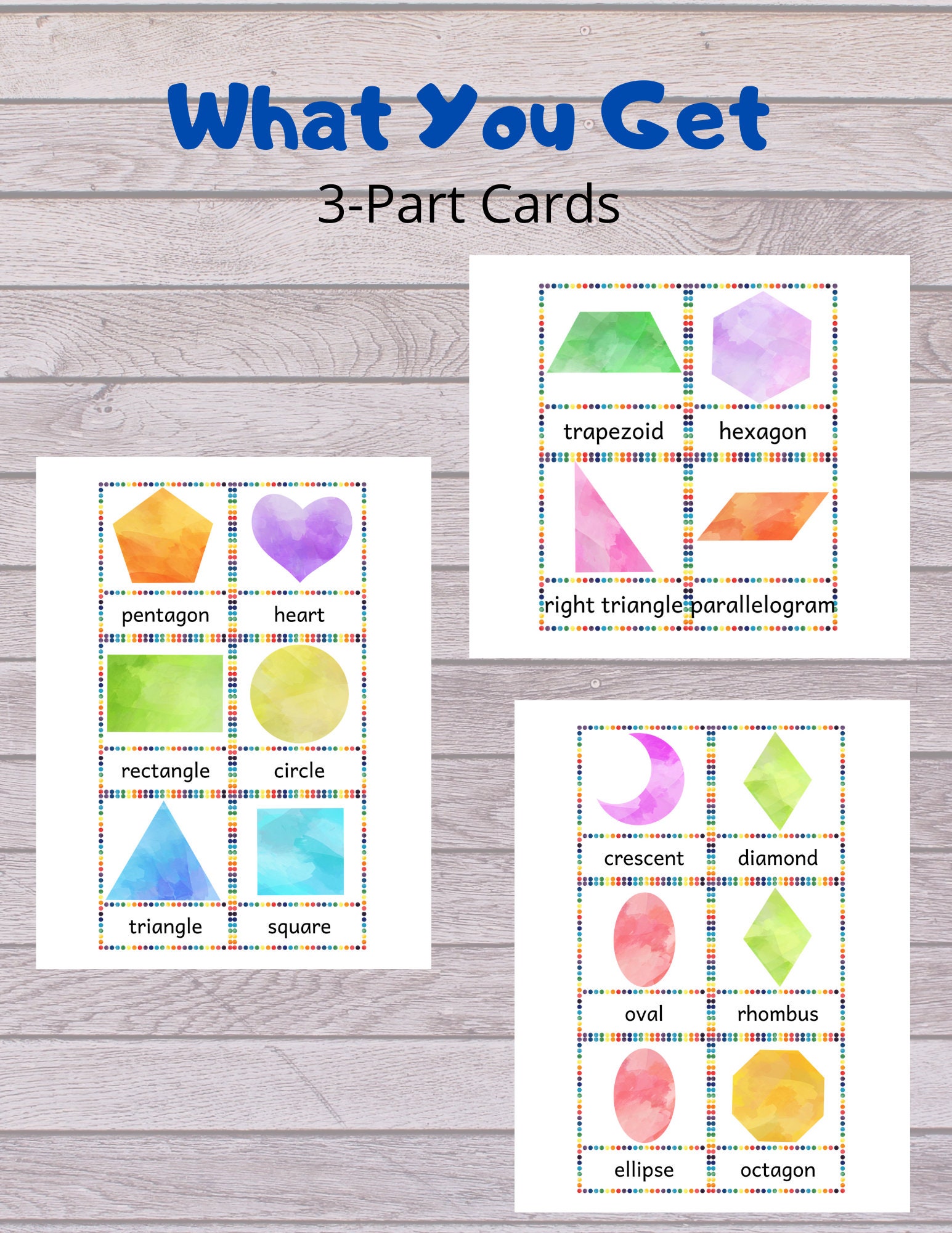 Shapes Learning Printable Pack Montessori Inspired Centers for Home ...