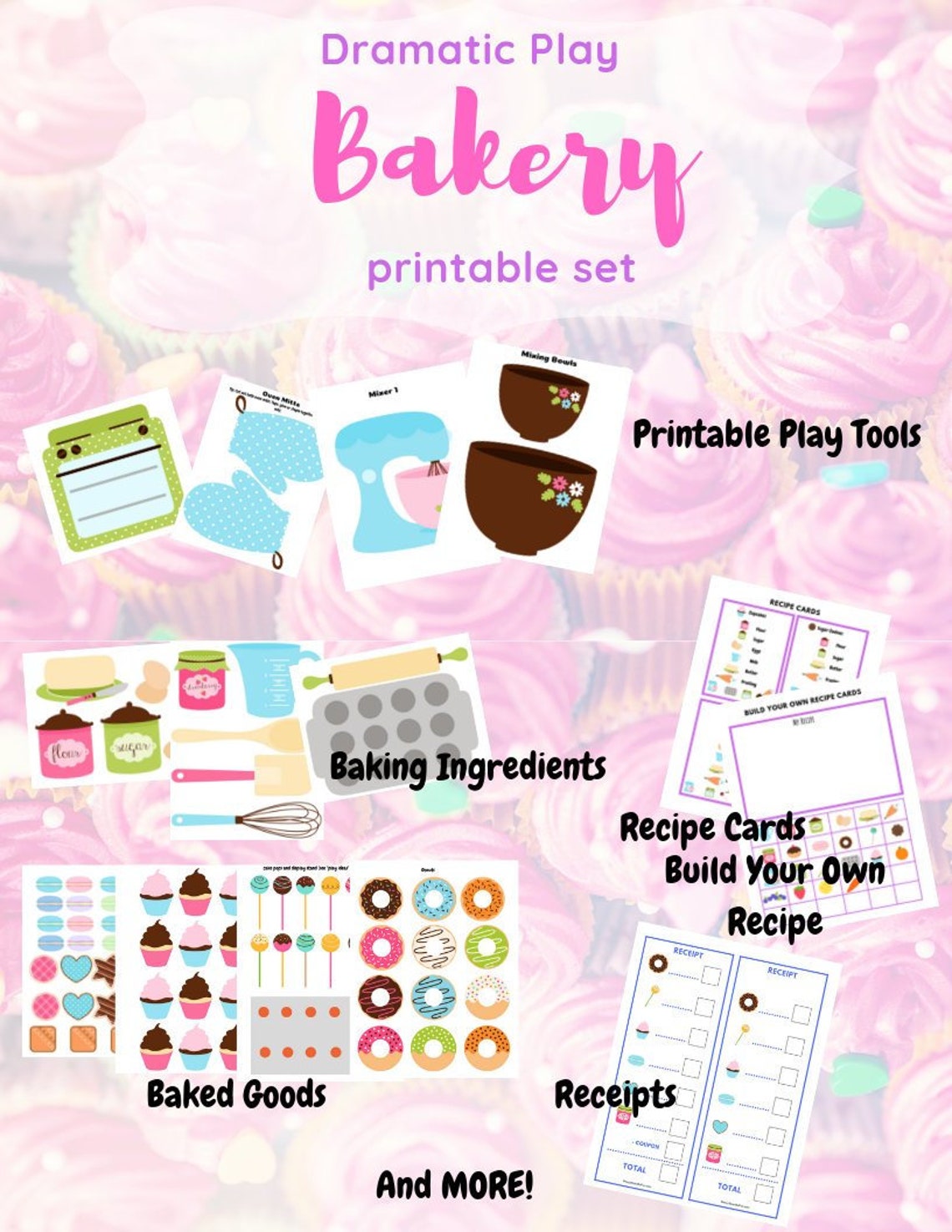 Dramatic Play Bakery Printable Set for Pretend Play & Learning in Class ...