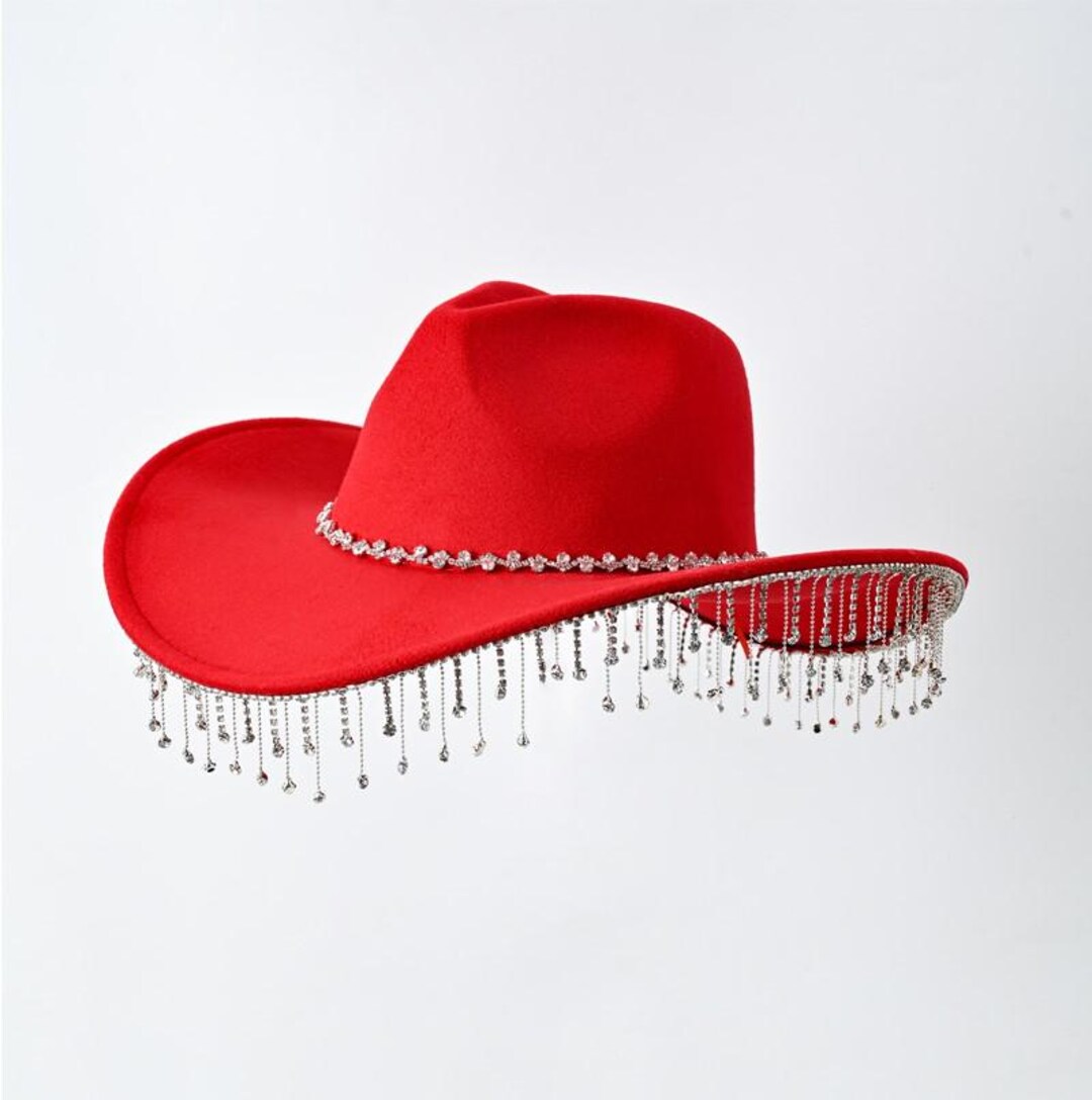 Handmade Bling Cascade Cowboy Fedora Hat Rhinestones - Etsy