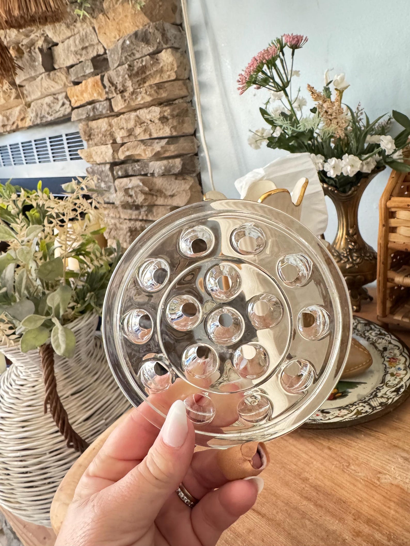 Vintage Glass Flower Frog - Etsy